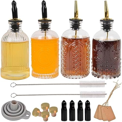Amazon.com: Hacaroa 4 Pack Glass Syrup Dispenser, 10 Oz Maple Syrup ...