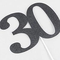 Black Glitter Number 30 Cake Topper - for 30th Birthday/Wedding ...