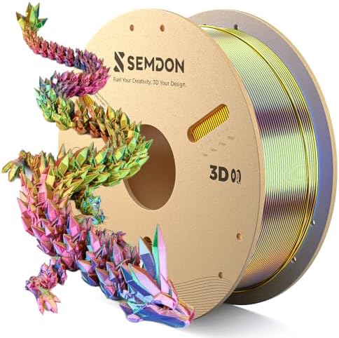 PLA Silk Tri-Color Gradient Filament 1.75mm | Rainbow Red/Yellow/Blue ...