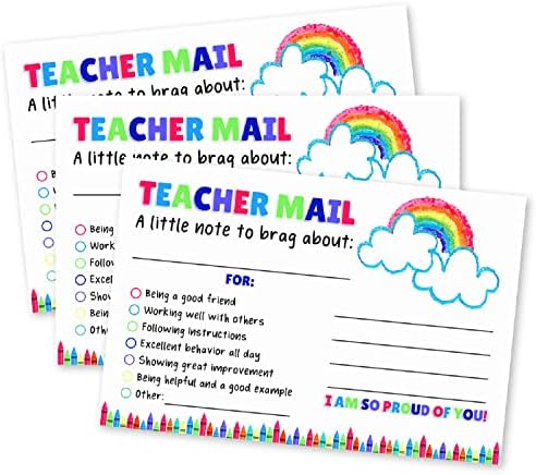 Amazon.com : 50 Rainbow Crayons Happy Mail Teacher Notes to Parents ...