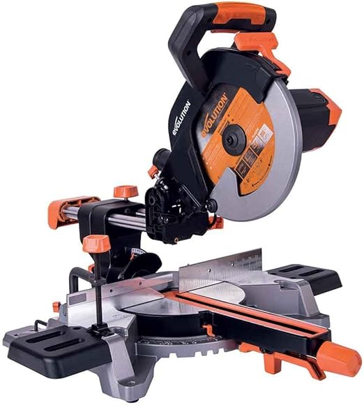 Evolution Power Tools R255SMS 10-Inch Sliding Miter Saw Multi-Material ...