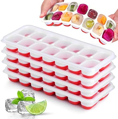 Amazon.com: 2 Pack Silicone stackable Ice Cube Trays, Reusable Flexible ...
