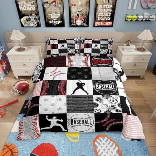 Amazon.com: Grand Linen 3 - Piece Kids Twin Size Baseball Sports Theme ...
