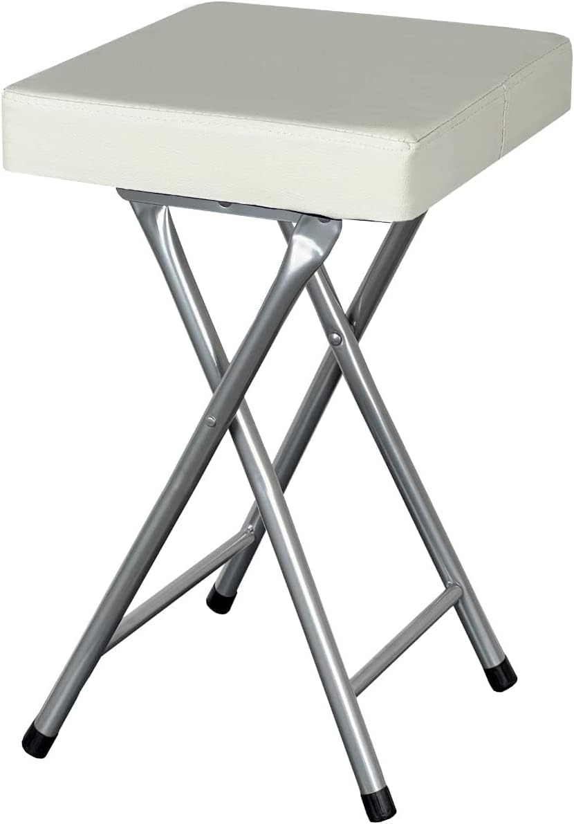 HOMION Folding Stool for Home Office Square shape Compact Small Padded ...