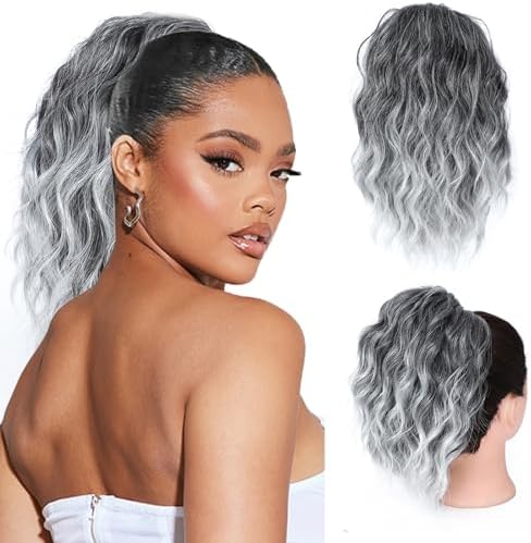 Amazon.com : ISMELSA Ombre Curly Drawstring Ponytail, 12 inch Ponytail ...