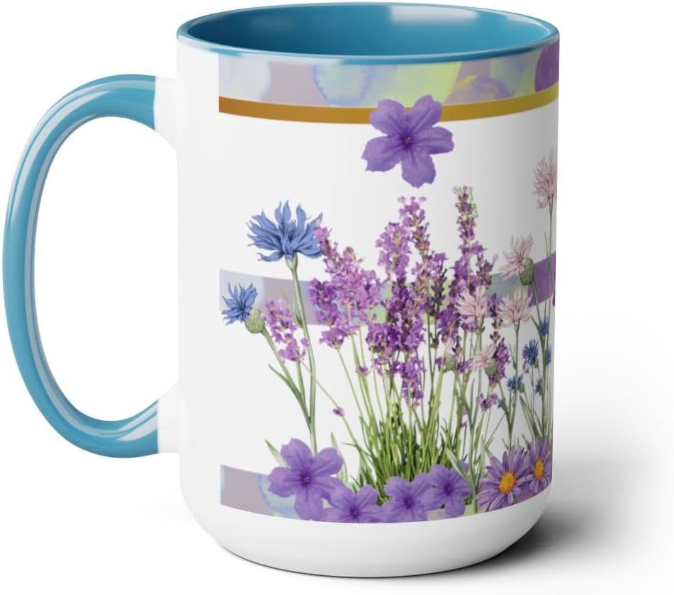 Amazon.com: Generic 11oz & 15oz Lavender Wildflower Mug, Watercolor ...