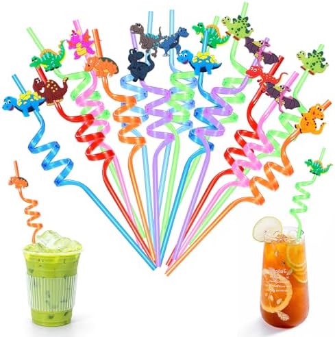 Crazy Straws for Kids, 40 Pcs Reusable Silly Straws - Assorted Shapes ...