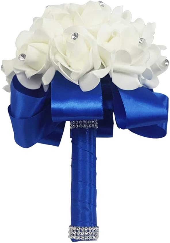Amazon.com: Lordree Artificial Wedding Bride Bouquet Romantic Handheld ...