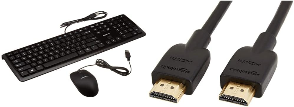 Amazon.com: AmazonBasics USB Wired Computer Keyboard and Wired Mouse ...