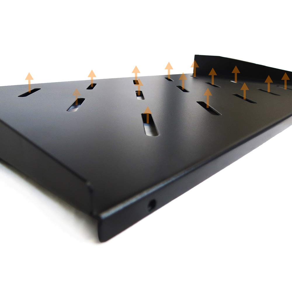 1U Server Rack Shelf, Rack Mount For 19 Inch Cabinets and Racks - Front ...