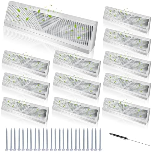 Swess 12 Pcs 18 Inch White Baseboard Register(Duct Opening Size ...