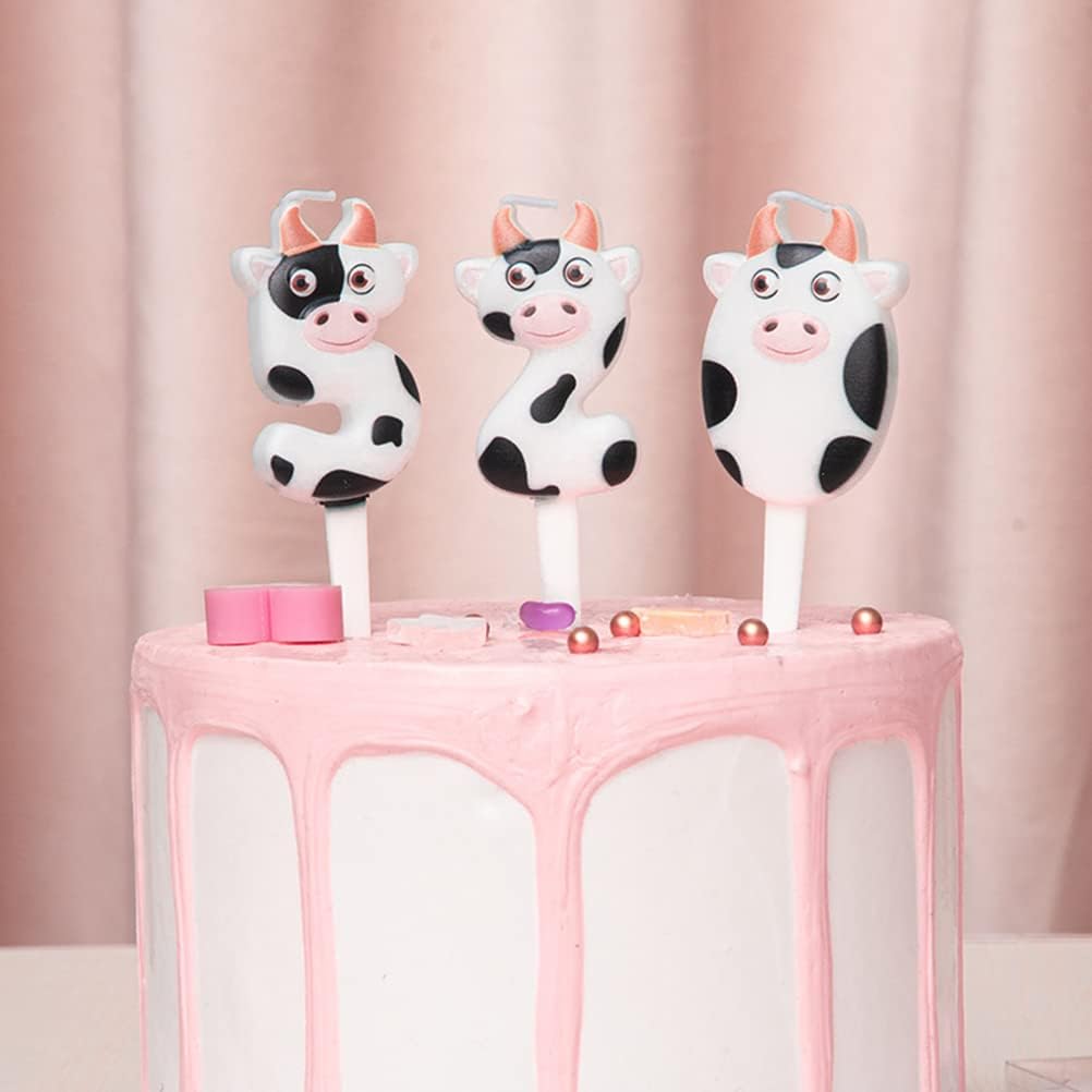 Amazon.com: Cow Number Birthday Candle 0-9 Cow Number Candles Cake ...