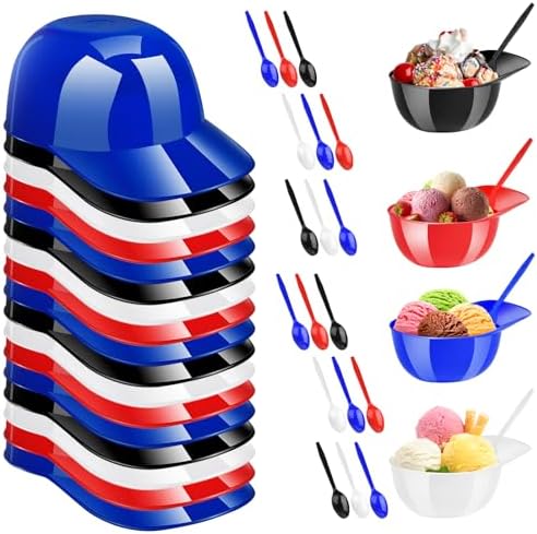 Amazon.com | 18 Pieces Baseball Helmet Ice Cream Snack Bowl 8 oz Mini ...