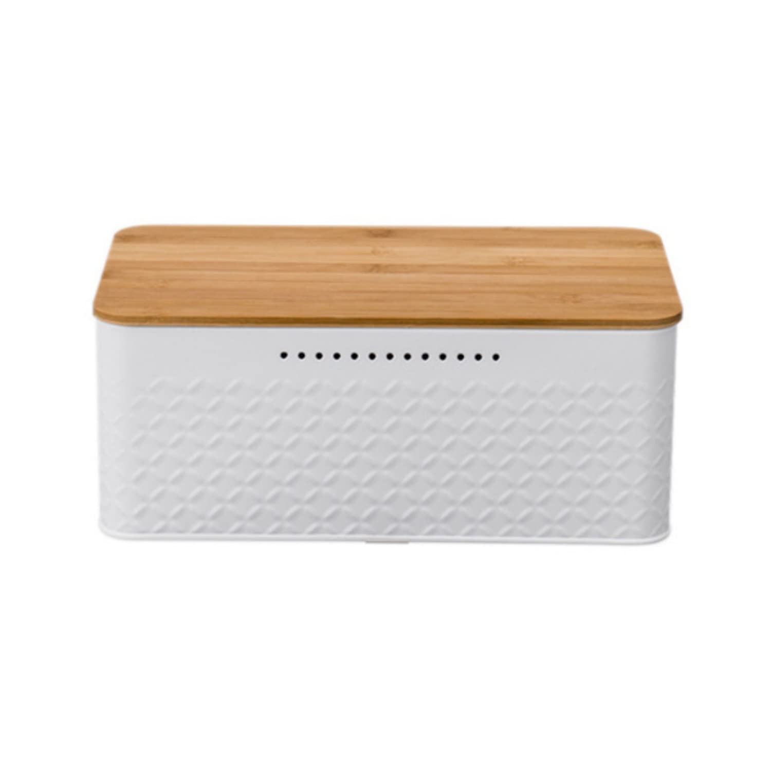 Chris.W Bread Box For Kitchen Countertop, White Bread Box With Bamboo ...