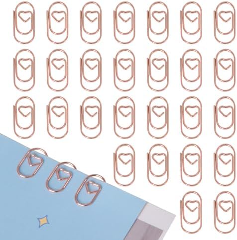 Dalababa 120Pcs Small Paper Clips, 20mm Heart Shaped Paperclips, Metal ...