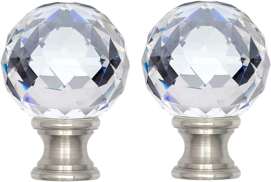 1 Pack Crystal Lamp Finial Cap with Polished Brass Finish Base ...