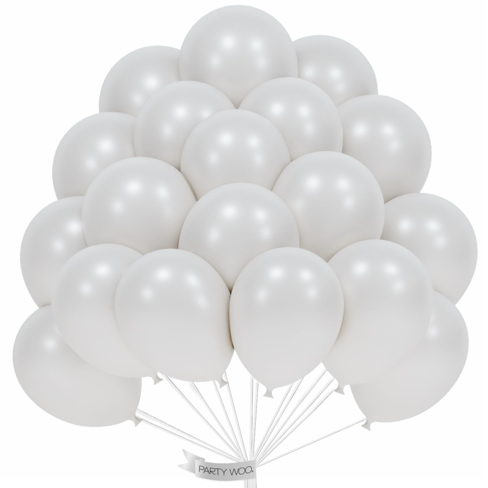 Amazon.com: PartyWoo Pearl White Balloons 100 pcs 12 Inch White ...