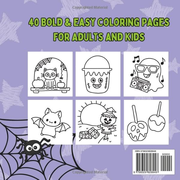 Snapklik.com : Bold And Easy Spooky Cute Halloween Coloring Book: Big ...