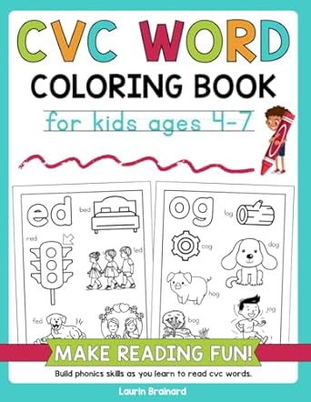 Amazon.com: CVC Words Coloring Book for Kids Ages 4-7: Make Reading Fun ...