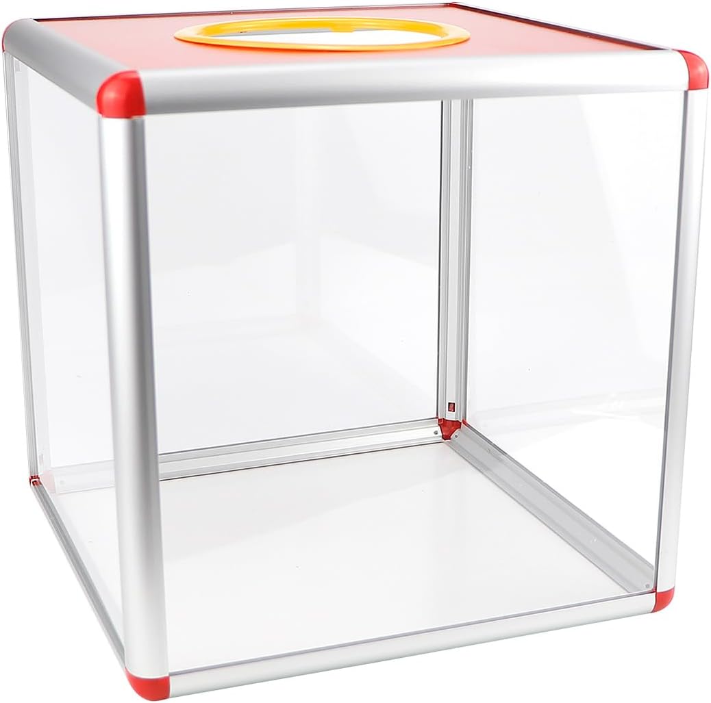 Amazon.com: Red Box, Raffle Ticket Box Square Storage Box Raffle Ticket ...