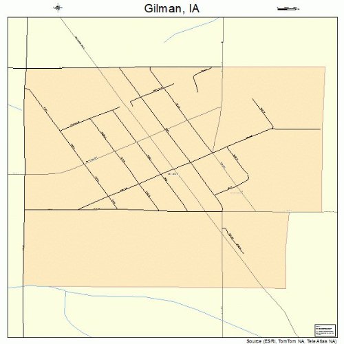 Amazon.com: Large Street & Road Map of Gilman, Iowa IA - Printed poster ...