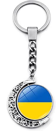 Amazon.co.jp: HaIMing ウクライナ国旗キーホルダーヨーロッパ国メタルコネクタキーチェーン Souv 1# : ファッション