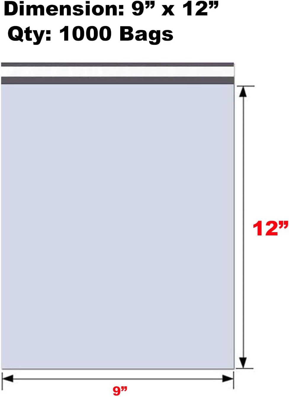 iMBAPrice 9x12 Inches White Poly Mailers, 1000-Pack Mid Size #3 White ...