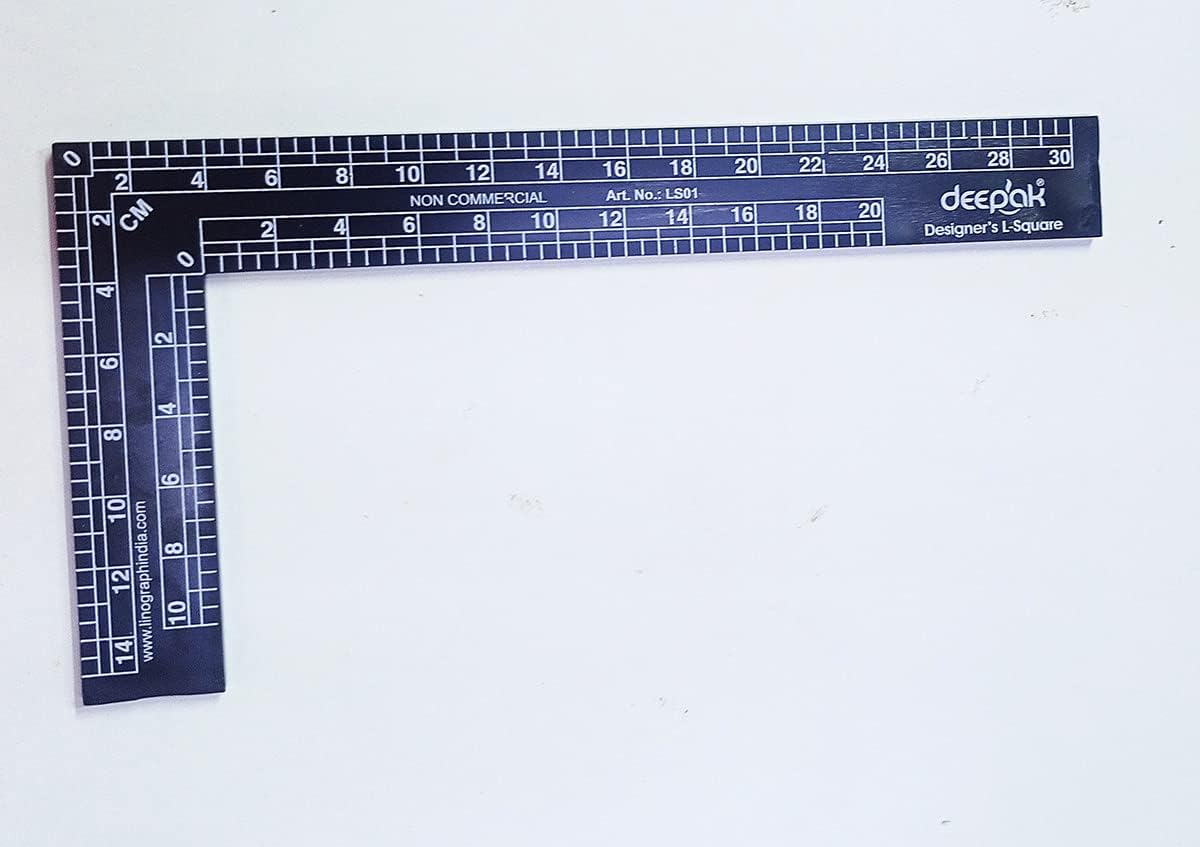 L-Square Straight Plastic Tailoring Scale (12 x 6 inch) : Amazon.in ...