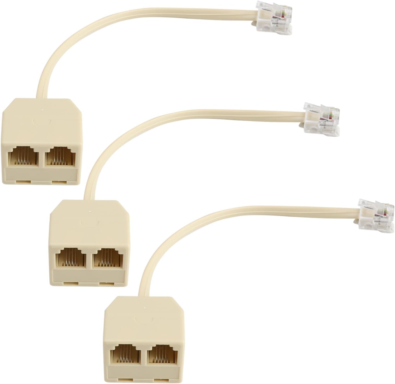 ihohi Telephone Adapter Splitter Male to 2 Female, Telephone RJ11 Male ...