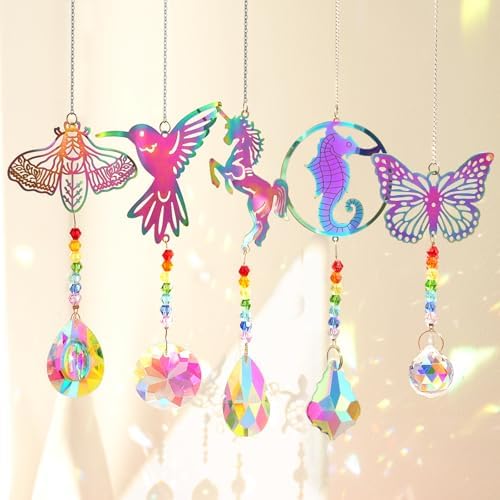 Amazon.com: Crystal Suncatchers with Prisms Hanging Window Sun Catcher ...