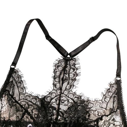 Snapklik.com : Women Sexy Underwire Push Up Sheer Garter Belt Lingerie ...