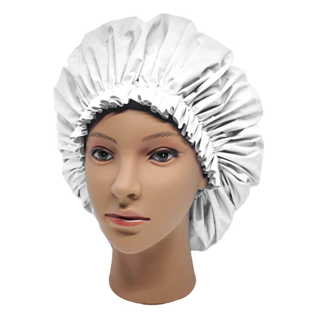 Amazon.com : ELEBOX Premium Collection Super Jumbo Shower Cap White ...