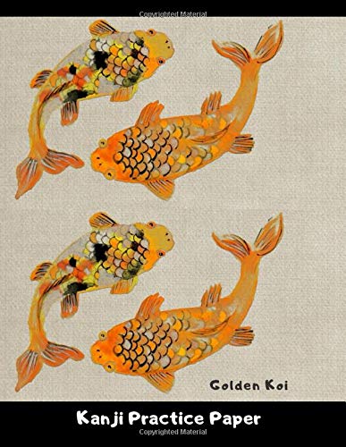 Buy Kanji Practice Paper Golden Koi: Genkouyoushi Japanese Lettering ...