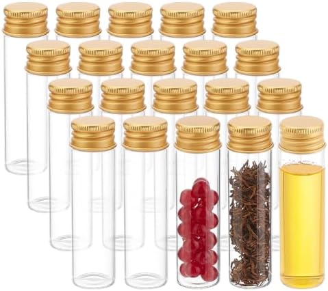 Amazon.com: MaxMau 24 Sets 10ml Glass Vials Small Bottles Mini Tiny ...
