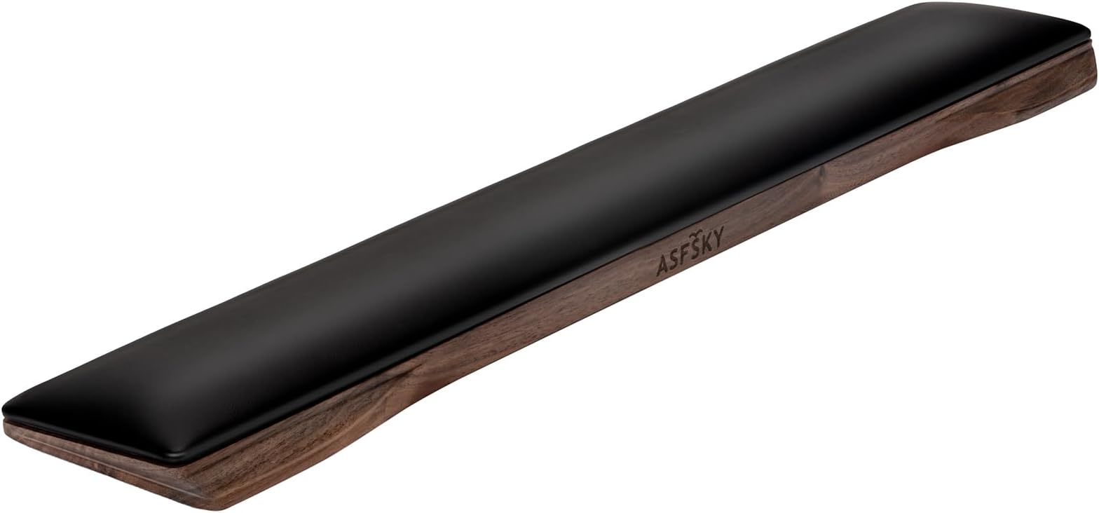 ASFSKY Walnut Wooden Wrist Rest for Keyboard Palm Rest with Memory Foam ...