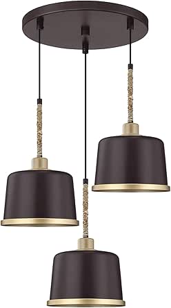 Dolaimy House 3 Light 18" Hanging Kitchen Island Gold Pendant Ceiling ...