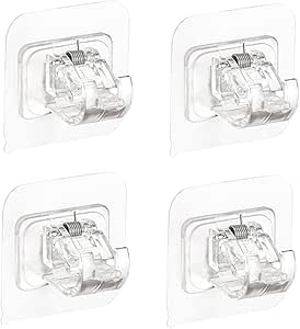 Amazon.com: Cabilock Curtain Hangers No Drilling 4pcs Shower Curtain ...