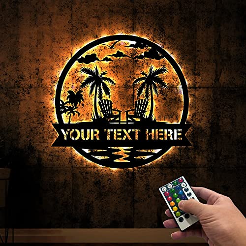 Amazon.com: TRENDMENS Personalized Metal Palm Beach Sign With Lights ...