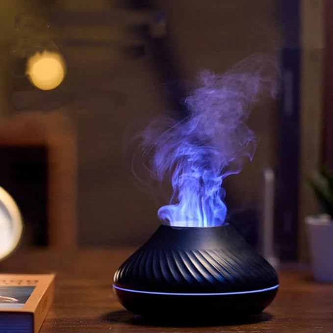 Amazon.com: Elegant 130ml Volcanic Aroma Diffuser Lamp with Color Flame Night Light, USB ...