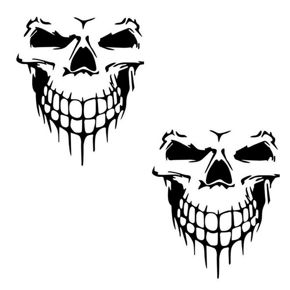 Amazon.com: 2pcs Black Skull Vinyl Side Door Tailgate Decal Sticker ...