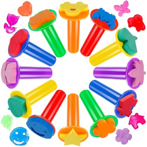 Amazon.com: 24 Pieces EVA Painting Sponges Foam Painting Stamper Double ...
