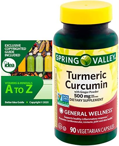 Amazon.com: Spring Valley Turmeric Curcumin 500mg with 50mg Ginger ...