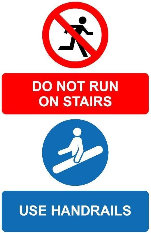 Do not run on stairs use handrails safety sign - 3mm Aluminium sign ...