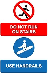 Do not run on stairs use handrails safety sign - 3mm Aluminium sign ...