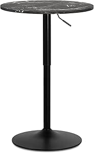 Amazon.com: MoNiBloom Round High Top Table Height-Adjustable Bar Table ...