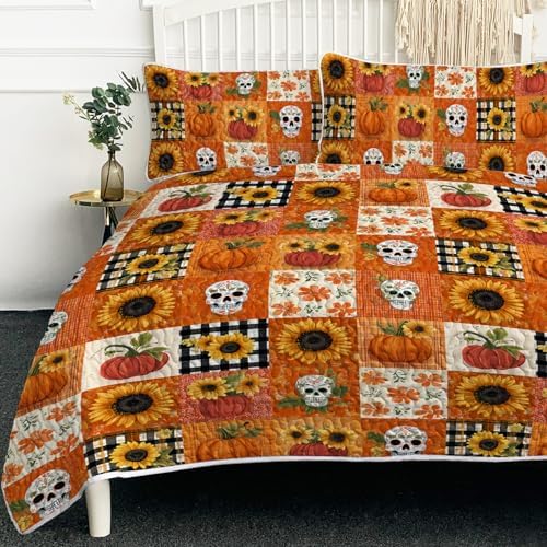 Amazon.com: BlessLiving Fall King Size Quilt Set: Soft Microfiber ...