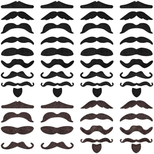 54 Pcs Realistic Stick On Fake Mustaches Variety Of 3494