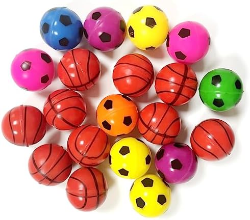 HAIKING Small Rubber Balls, 20 Pcs Mini Soccer Bouncy Balls for Boys ...