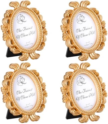 Amazon.com - Vicenpal 4 Pieces Mini Gold Picture Frames 3.2 x 4 Inch ...