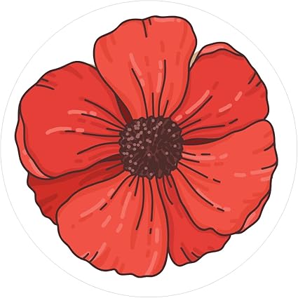 Pack of 18 Transparent Poppy Stickers (65 mm) Poppy Decorations Decals ...